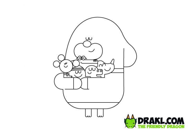 Hey Duggee - Duggee teaches the squirrels - Coloring Page - DRAKL