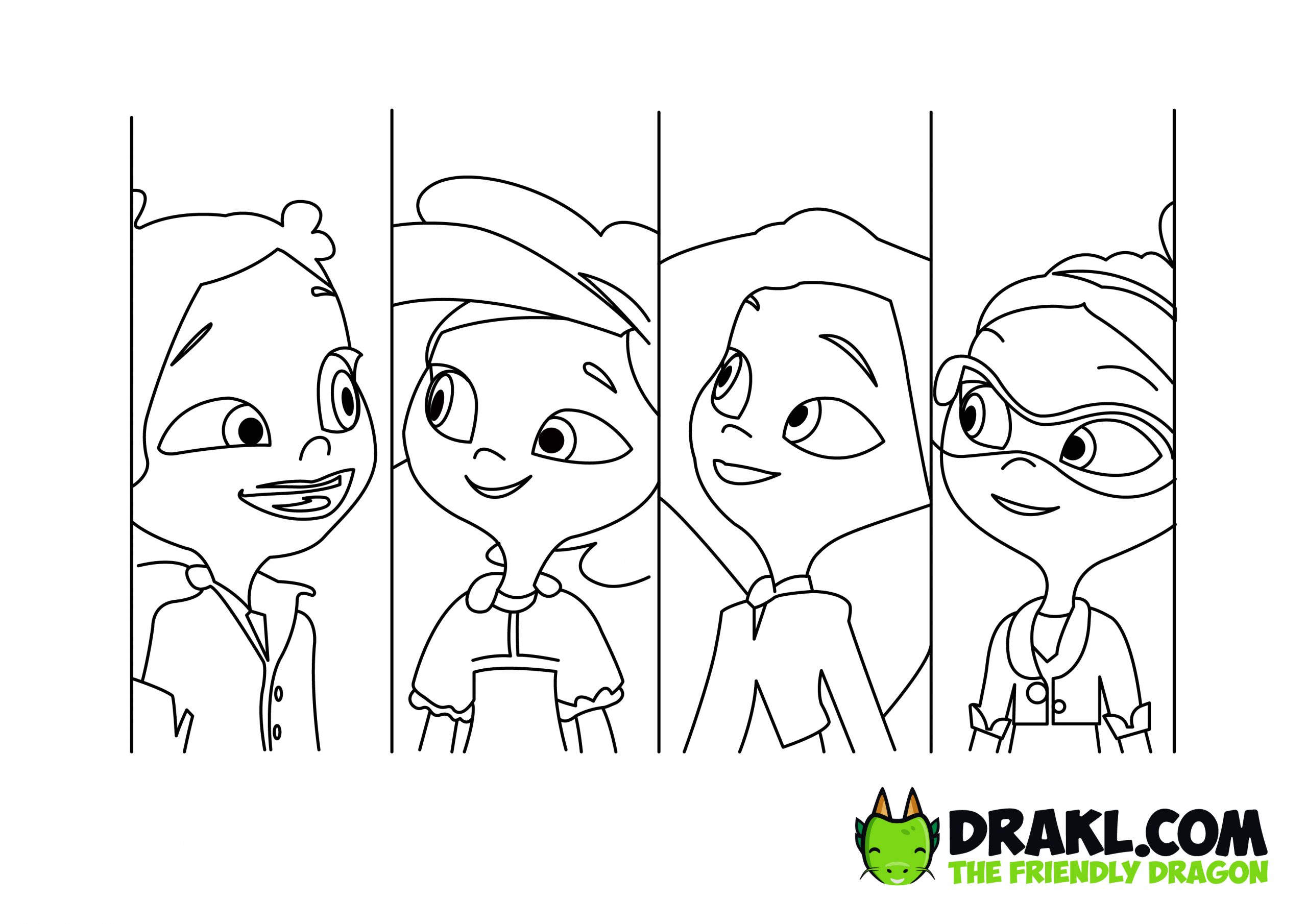 Fantasy Patrol Coloring Page - DRAKL